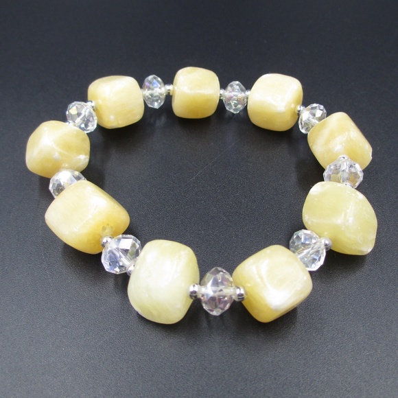Jewelry | Vintage Rustic Yellow Genuine Stone Bracelet | Poshmark